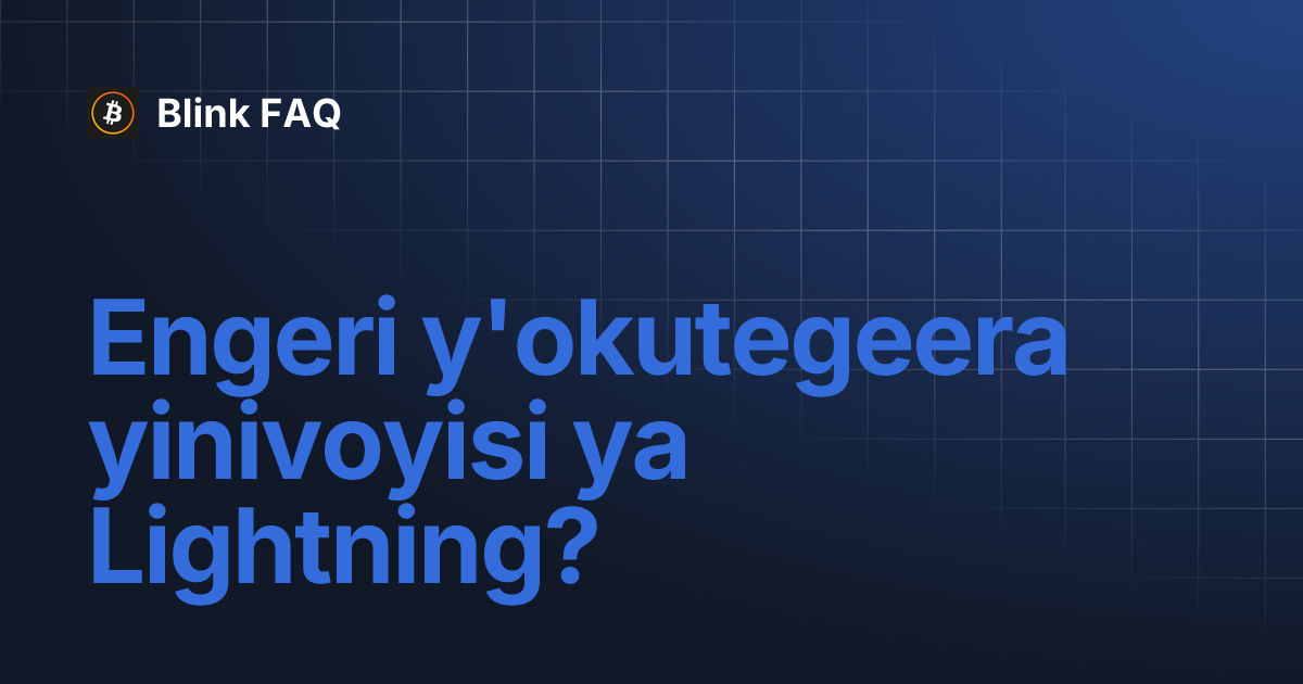 Engeri y'okutegeera yinivoyisi ya Lightning? | Blink FAQ