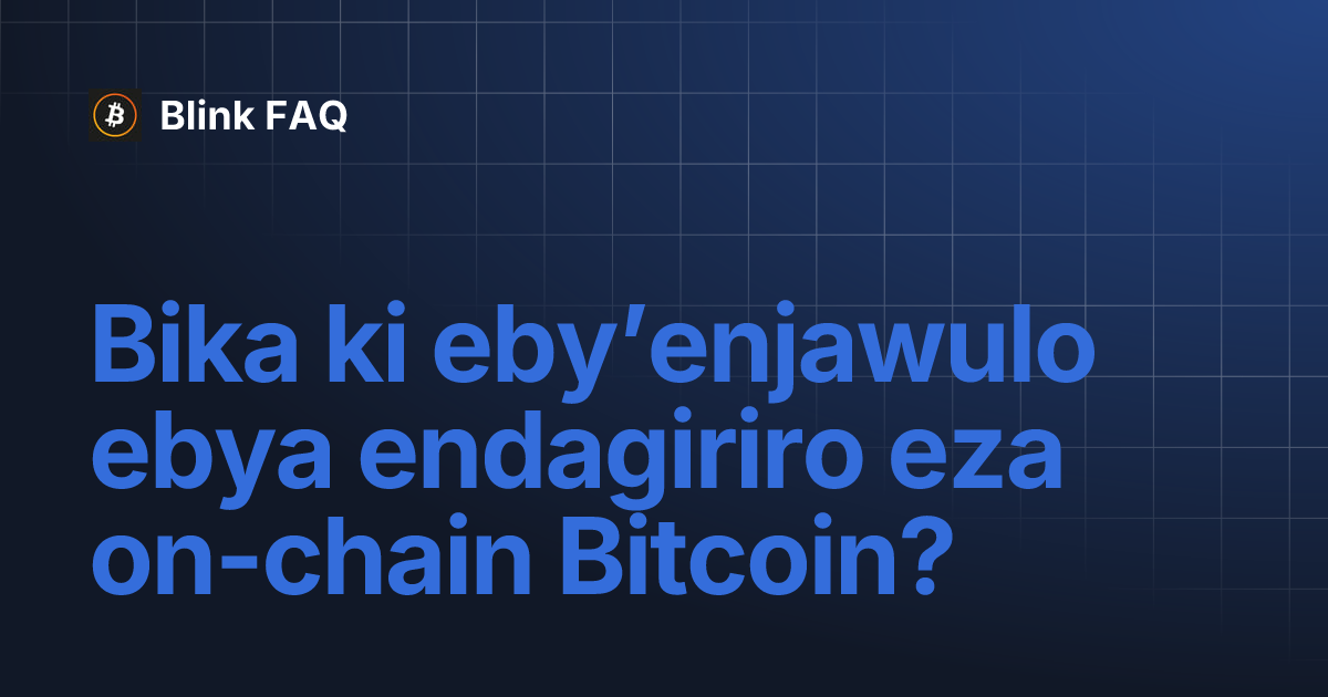 Bika ki eby’enjawulo ebya endagiriro eza on-chain Bitcoin? | Blink FAQ