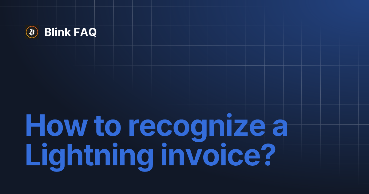 How to recognize a Lightning invoice? | Blink FAQ