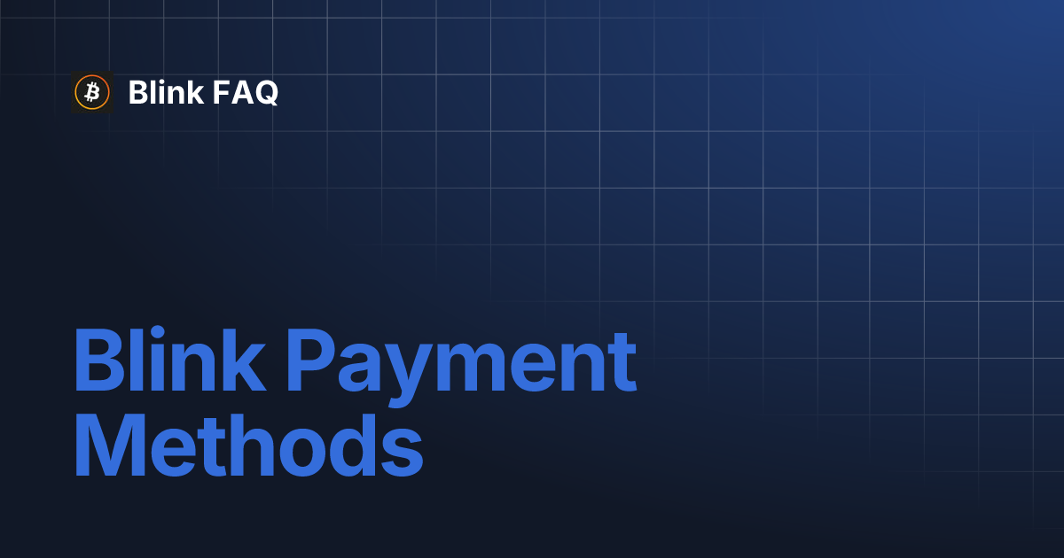 Blink Payment Methods | Blink FAQ