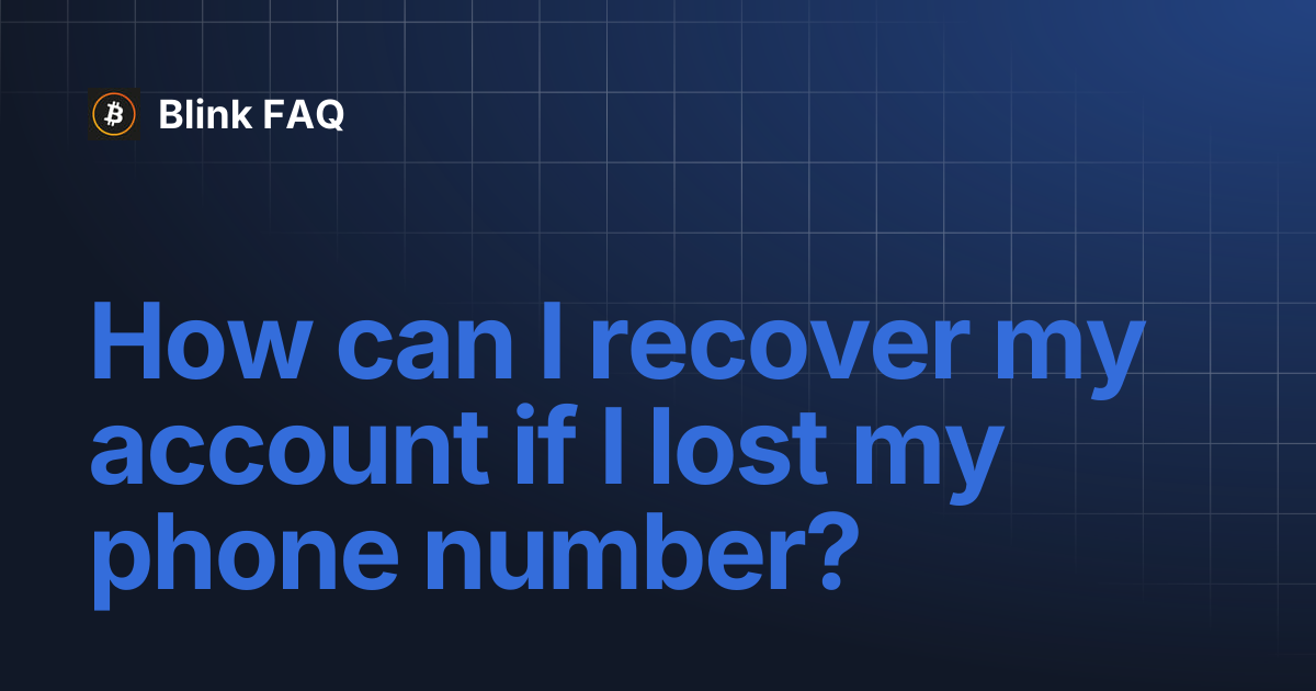 How can I recover my account if I lost my phone number? | Blink FAQ